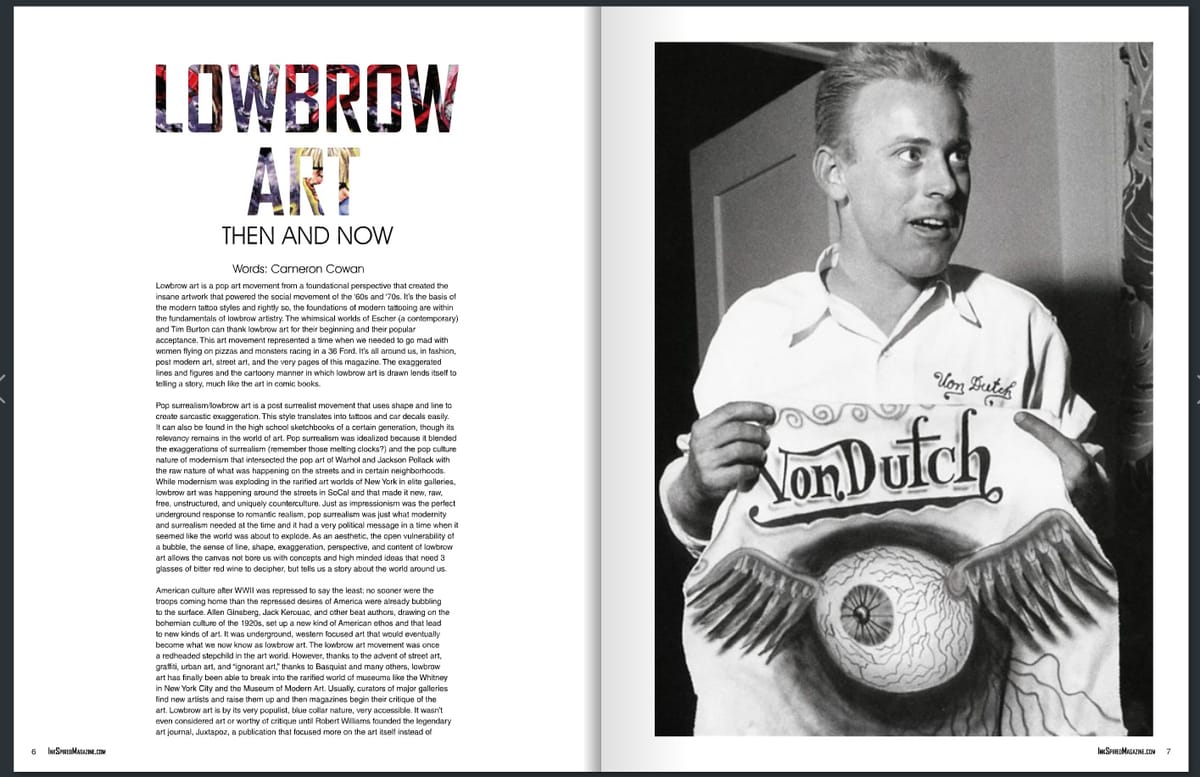 Low Brow Art: Then and Now